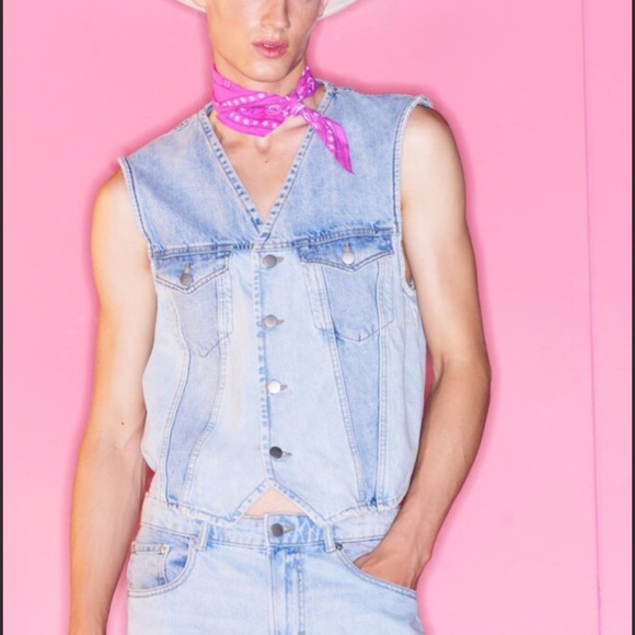 Zara | Jackets & Coats | Zara Barbie Movie Collab Denim Vest Size Xl ...
